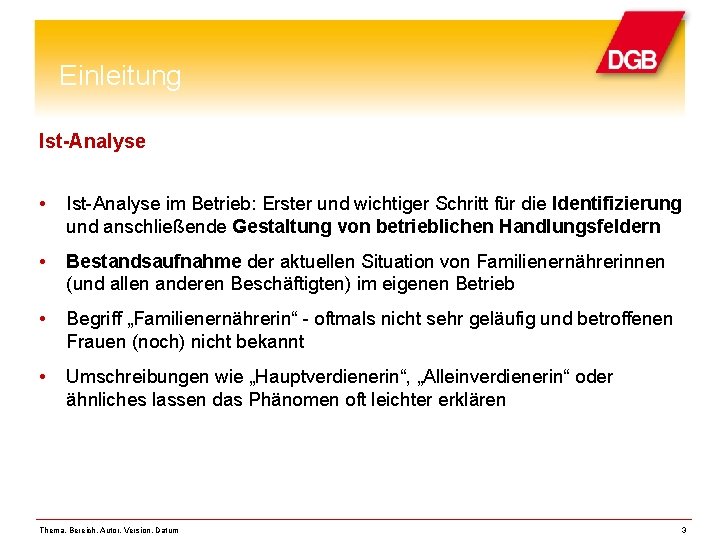 Betriebliche Gestaltungsfelder IstAnalyse im Betrieb Name Autorin Anlass