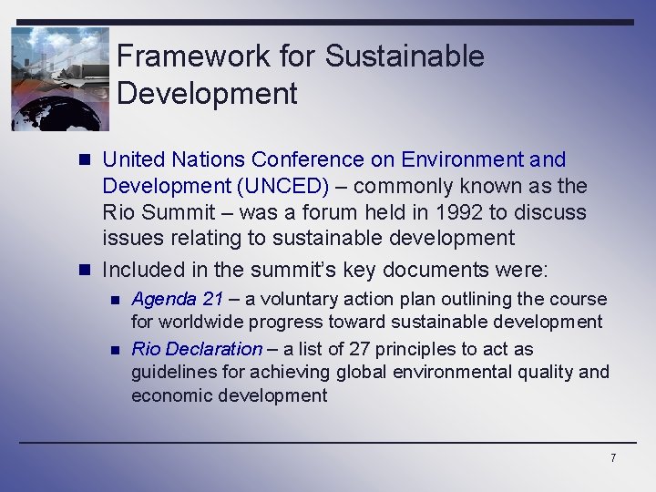 Chapter 21 Sustainable Development International Trade and International