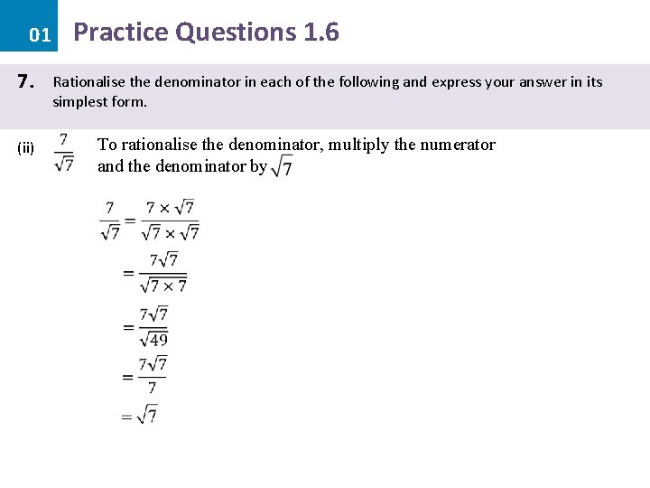 CHAPTER Number Systems Solutions Practice Questions 1 6