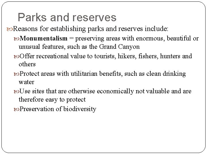 Land Use Grasslands and Rangelands National Parks and