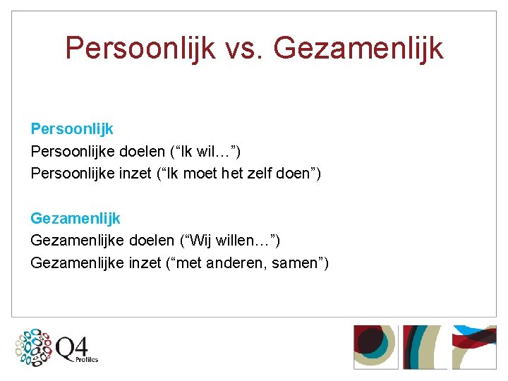 Persoonlijke Waarden Het waardenperspectief De 4 waardentypes De