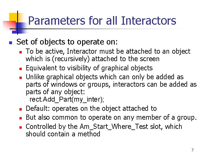 Lecture 6 New toolkit input models Garnet Amulet