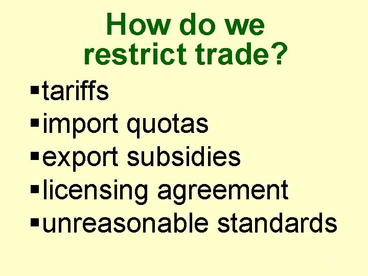Chapter 9 part 1 International Trade These slides