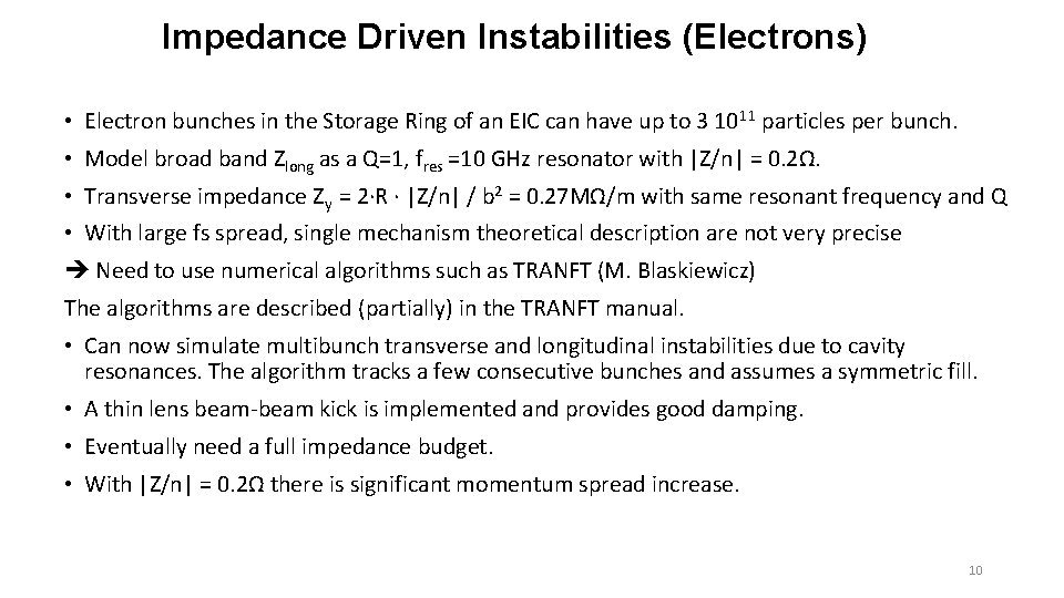 EIC Beam Dynamics Overview EIC User Community Workshop