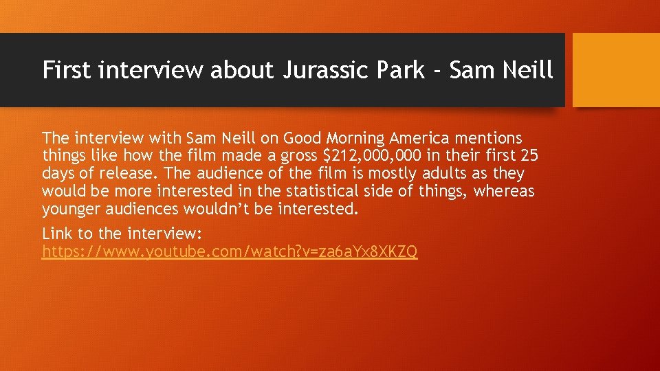 The Jurassic Park Franchise Research Joshua Sumner The