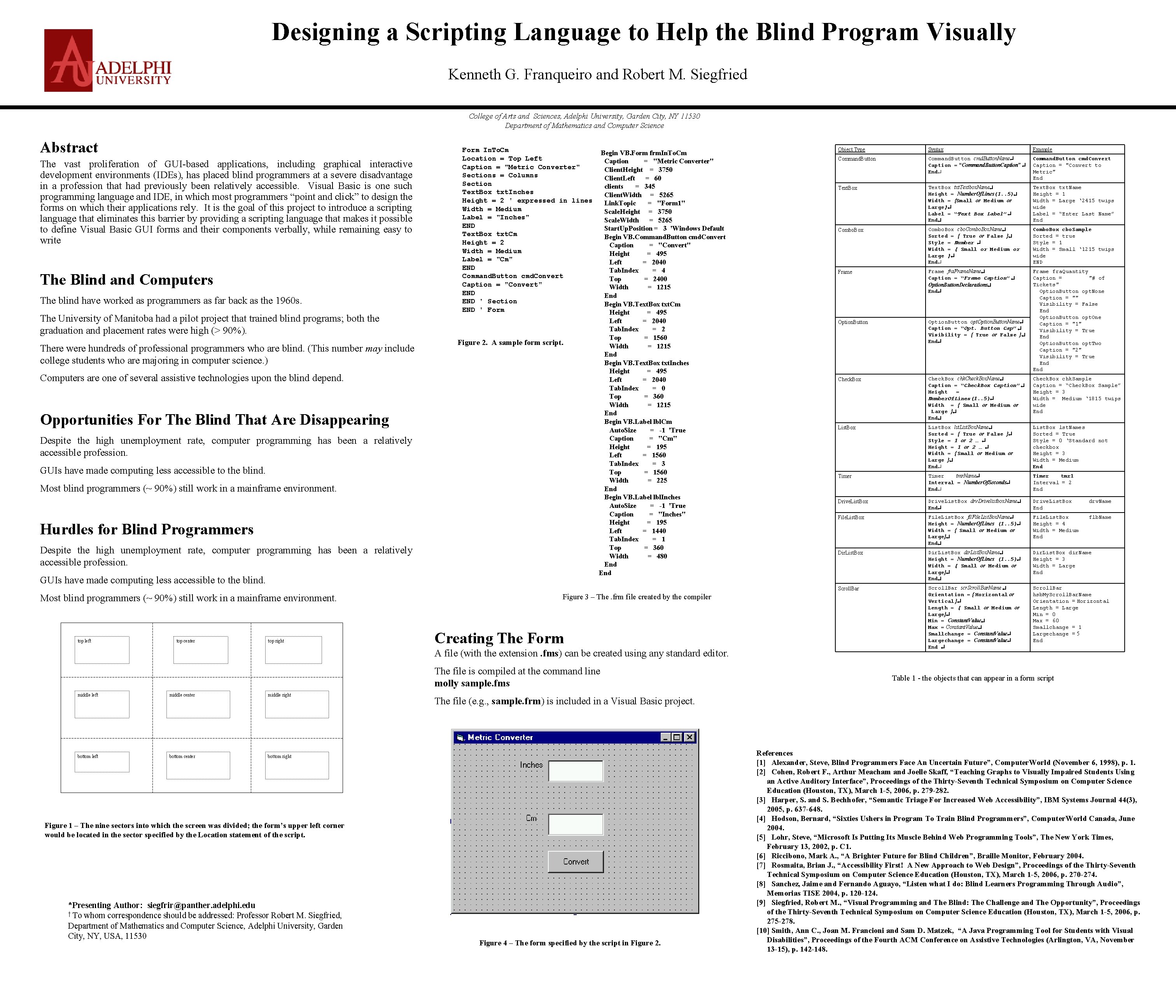 Designing a Scripting Language to Help the Blind