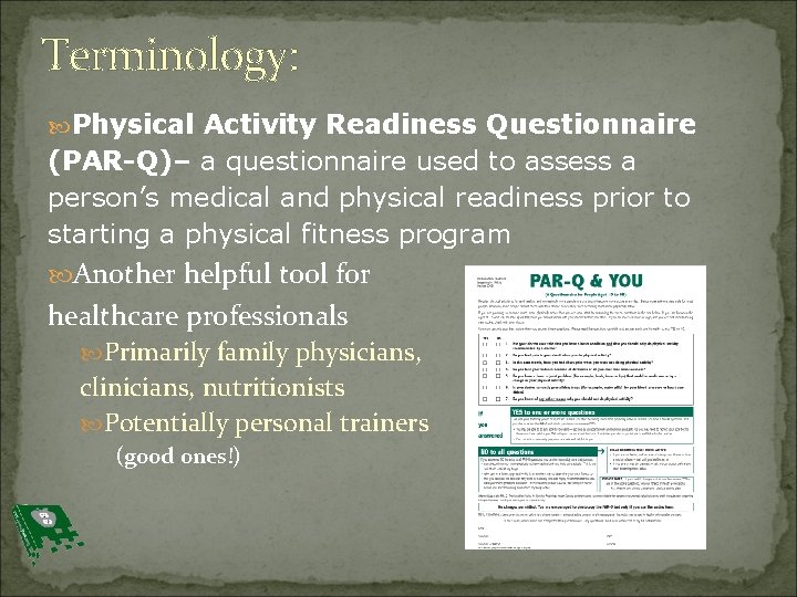 Sports Medicine Physical Fitness Safe Participation Bellwork Think