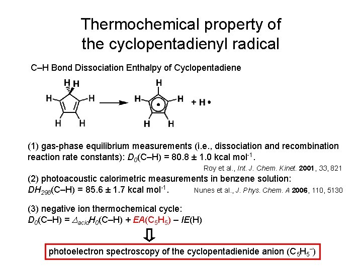Photoelectron spectroscopy of the cyclopentadienide anion Analysis of