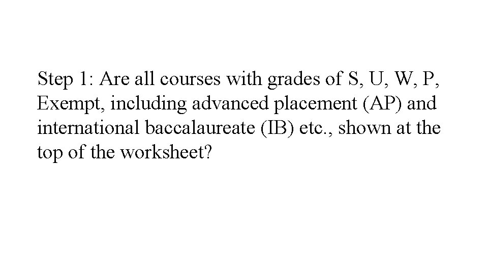 PPAC GPA Calculations Worksheet Verification Step 1 Get