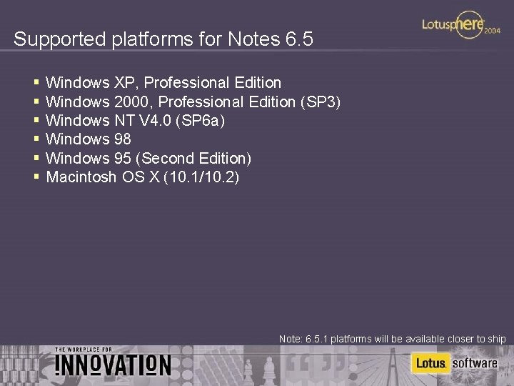 ID 101 Lotus Notes 6 5 and Beyond