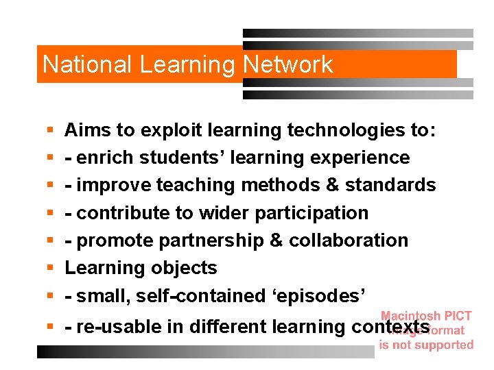 National Learning Network Aims to exploit learning technologies
