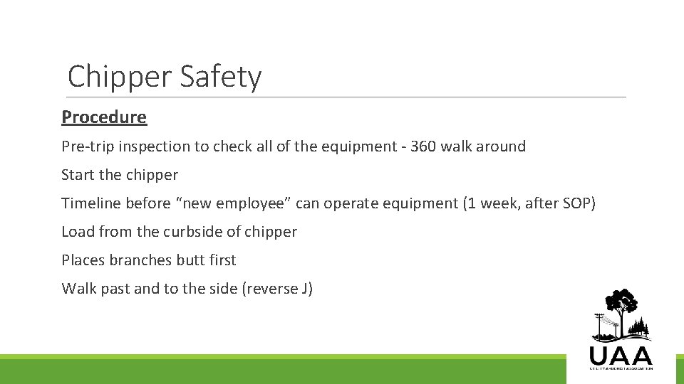 Best Practices Identified at the UAA Indiana Safety