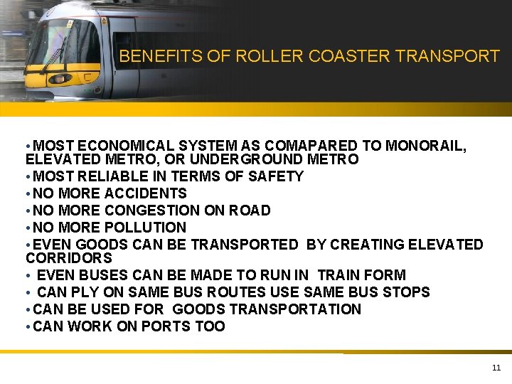 ELEVATED ROLLER COASTER TRANSPORT SYSTEM THE ONLY GLOBAL