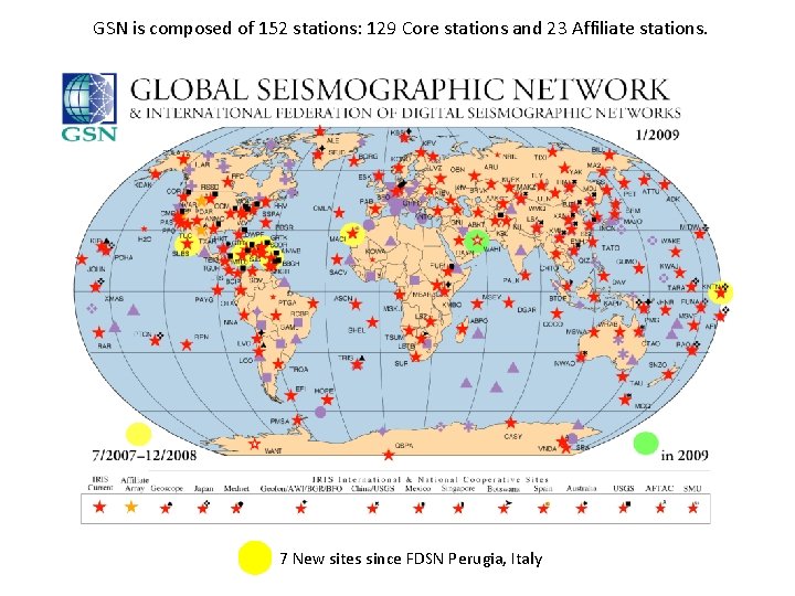 GSN is composed of 152 stations 129 Core
