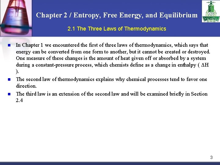 CHAPTER TWO 18 Entropy Free Energy and Equilibrium