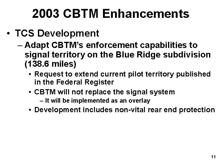 CSX 207 CBTM Communications Based Train Management June