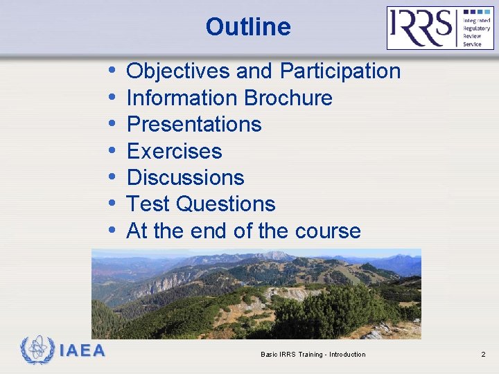 BASIC IRRS TRAINING Introduction to the 3 rd