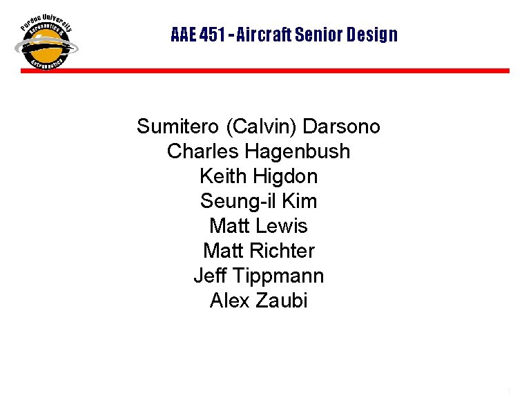 AAE 451 Aircraft Senior Design Sumitero Calvin Darsono