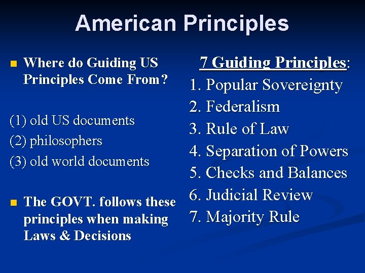 The Principles of The United States Constitution The