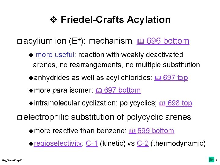 Chapter 17 Aromatic Substitutions r electrophilic aromatic substitutions