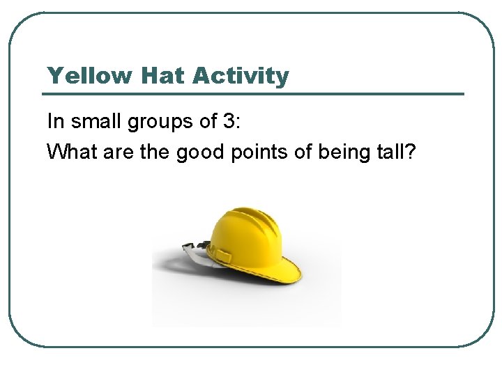 6 Thinking Hats Yellow Hat Activity In small