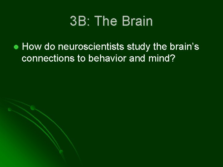 Techniques to Study the Brain 3 B The
