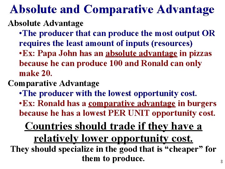 Unit I Basic Economic Concepts 1 REVIEW 1