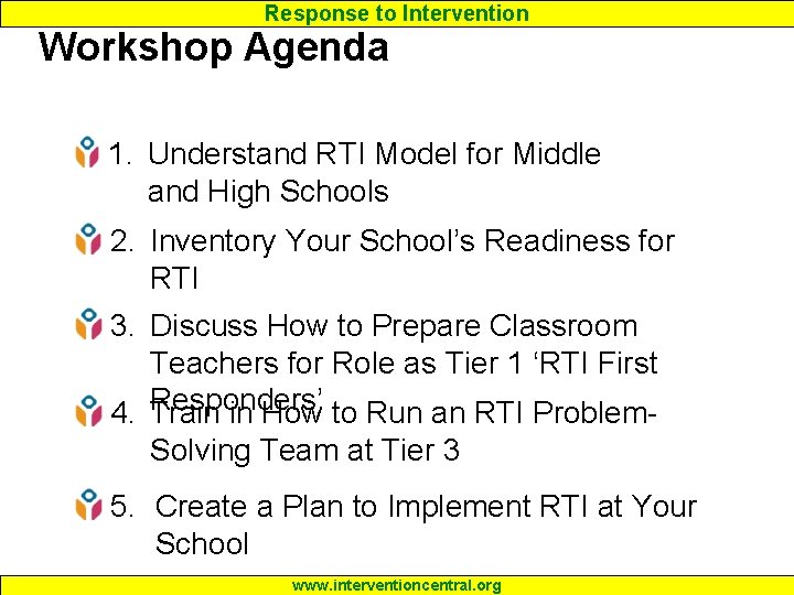 Response to Intervention RTI for Middle and High
