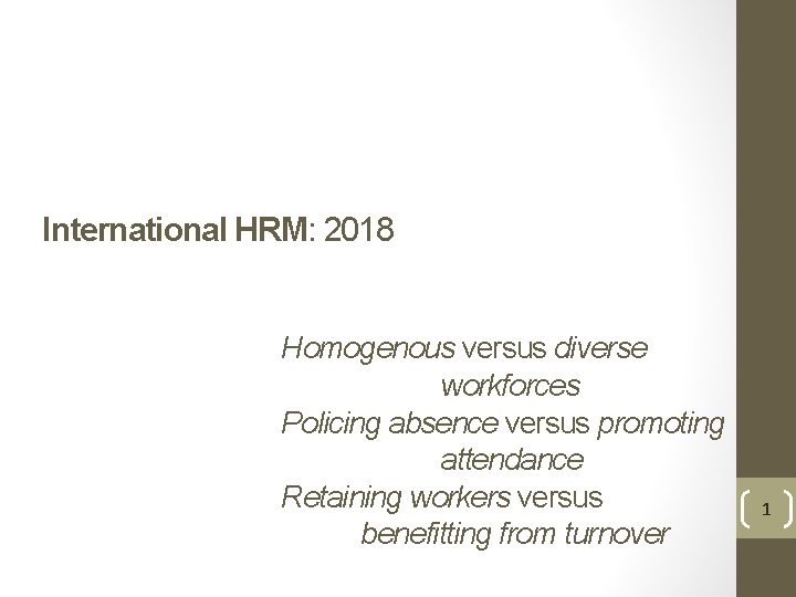 International HRM 2018 Homogenous versus diverse workforces Policing