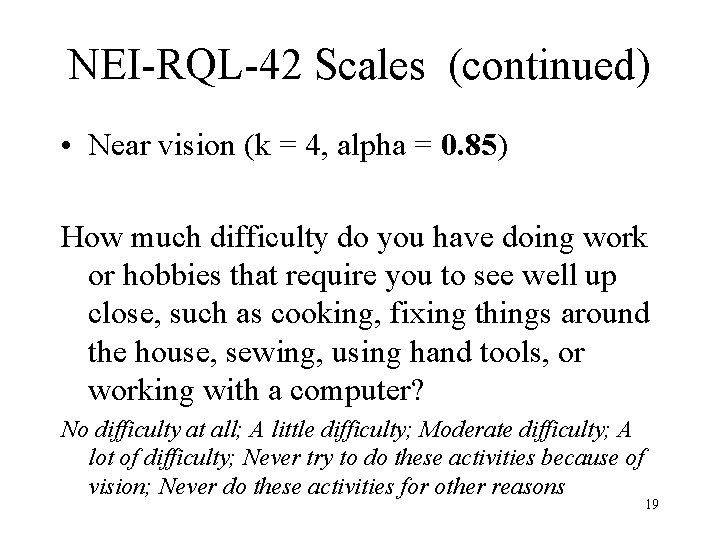 Development of the National Eye Institute Refractive Error
