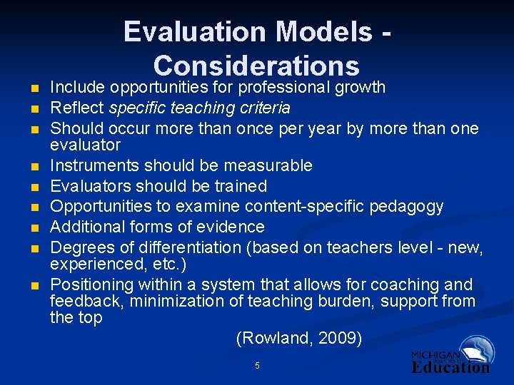 Evaluating Teacher Effectiveness Presented at the March 11