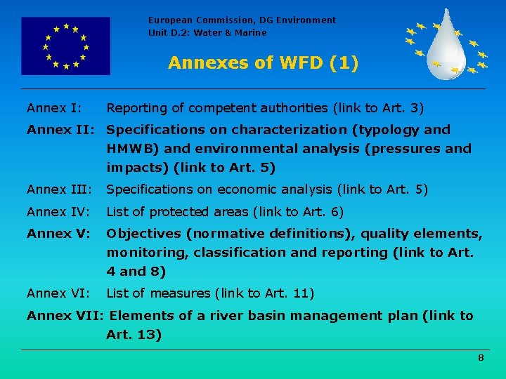 European Commission DG Environment Unit D 2 Water