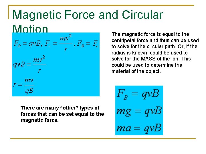 Magnetic Fields and Forces AP Physics B Facts