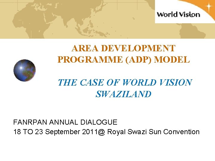 AREA DEVELOPMENT PROGRAMME ADP MODEL THE CASE OF
