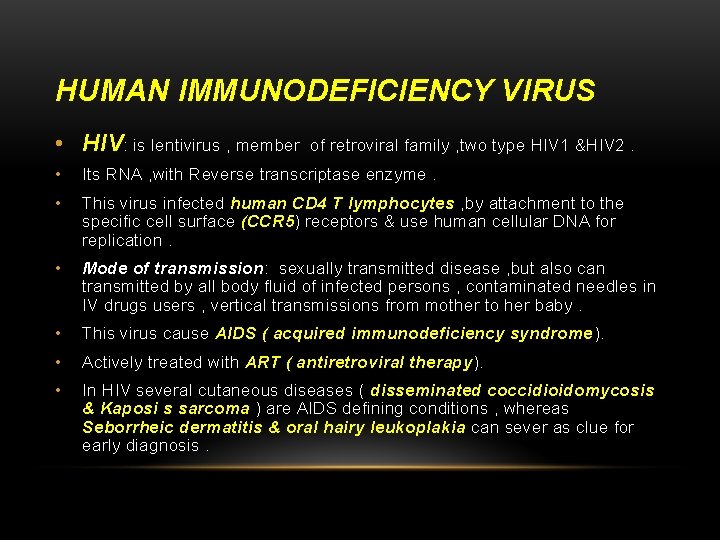 CUTANEOUS MANIFESTATION OF AIDS DR Anwar Issa Hasan