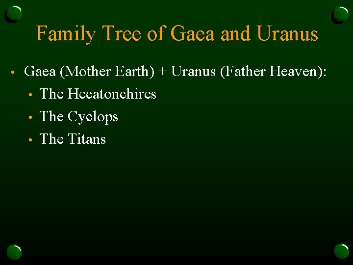 Greek and Roman Mythology Beginning of the World