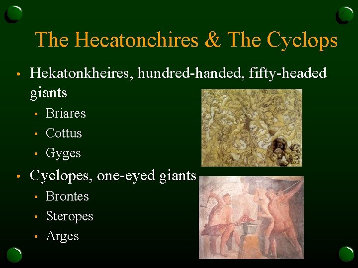 Greek and Roman Mythology Beginning of the World