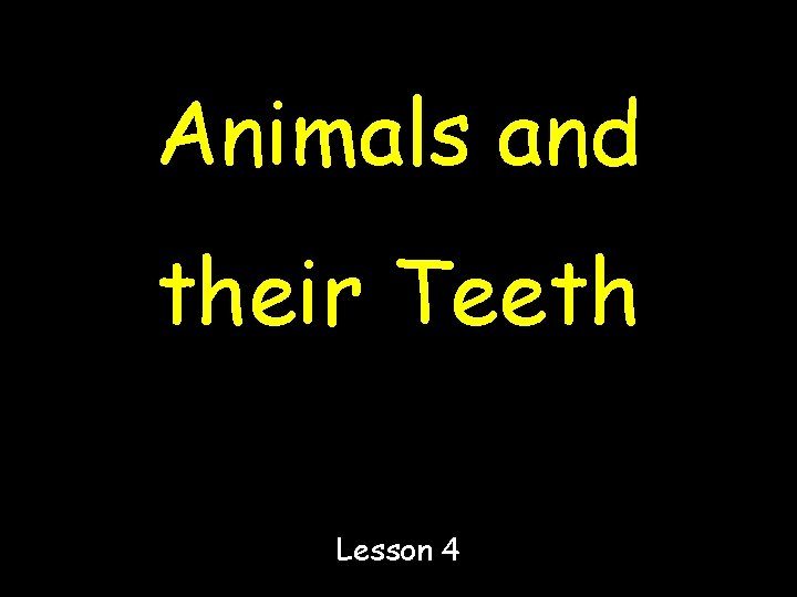Animals and their Teeth Lesson 4 Study these