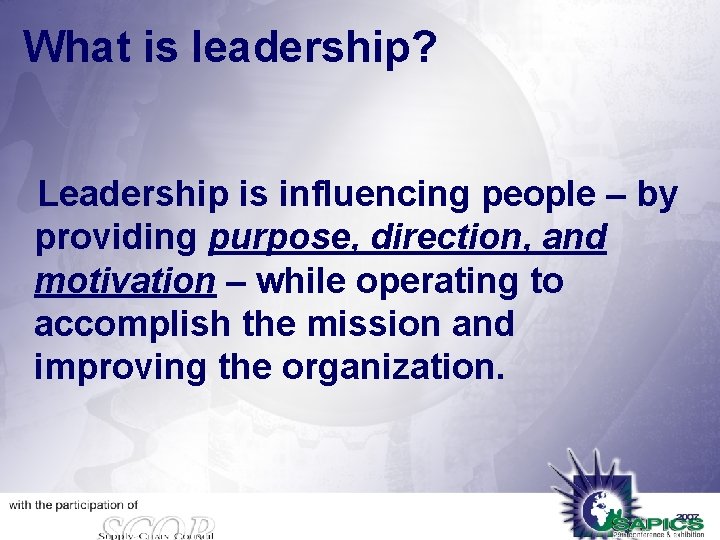 Back to the Basics Leadership the Key to