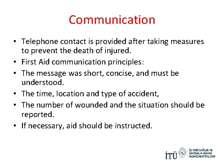 FIRST AID Definition of first aid In any