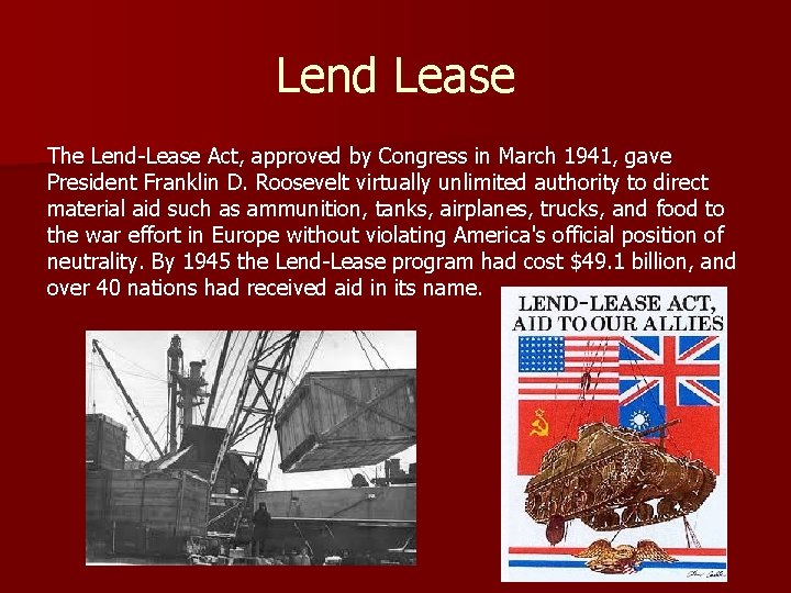 FDR Speaks to the American People Neutrality Acts