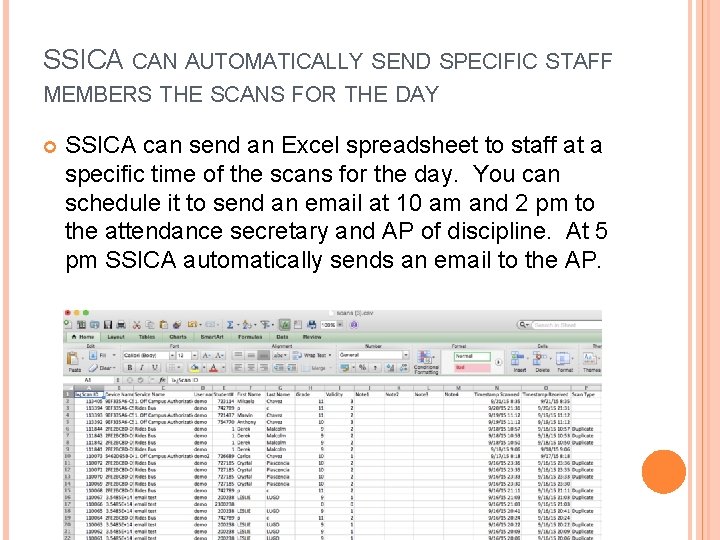SSICA SCAN STUDENT IDENTIFICATION CARD Program that allows