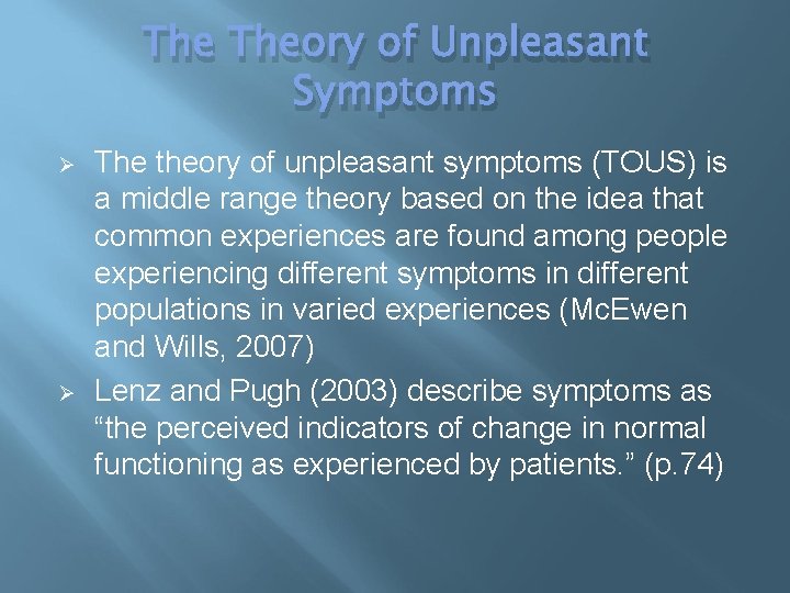 THEORY OF UNPLEASANT SYMPTOMS IN CONGESTIVE HEART FAILURE