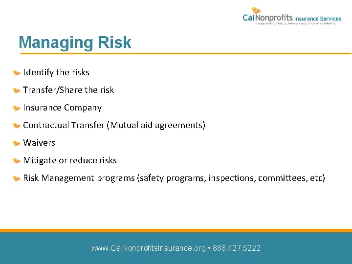 Nonprofit Insurance The Basics Presented by Colleen Lazanich