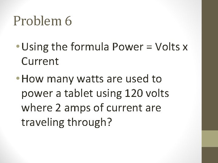 Ohms Law Problems Problem 1 Using the formula