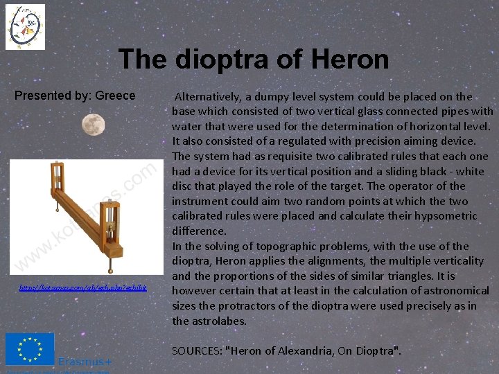 Meteorological and Astronomical Instruments throughout history Tetrantas of