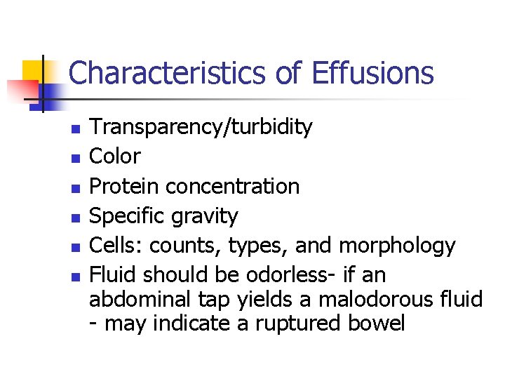 Abdominal and Thoracic Effusions Clinical Pathology Abdominalthoracic ...