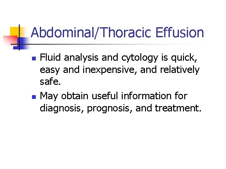 Abdominal and Thoracic Effusions Clinical Pathology Abdominalthoracic ...