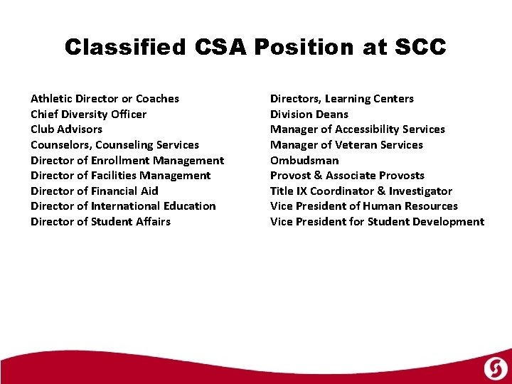 Department of Public Safety Campus Security Authorities CSA