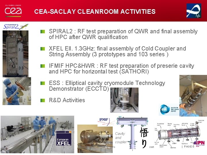 CLEAN ROOM SPECIFICATIONS FOR PROJECTS Double Chooz ALICE